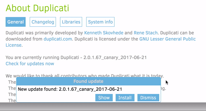 Found Update Notification Even Though Up To Date · Issue 2567 · Duplicati Duplicati · Github