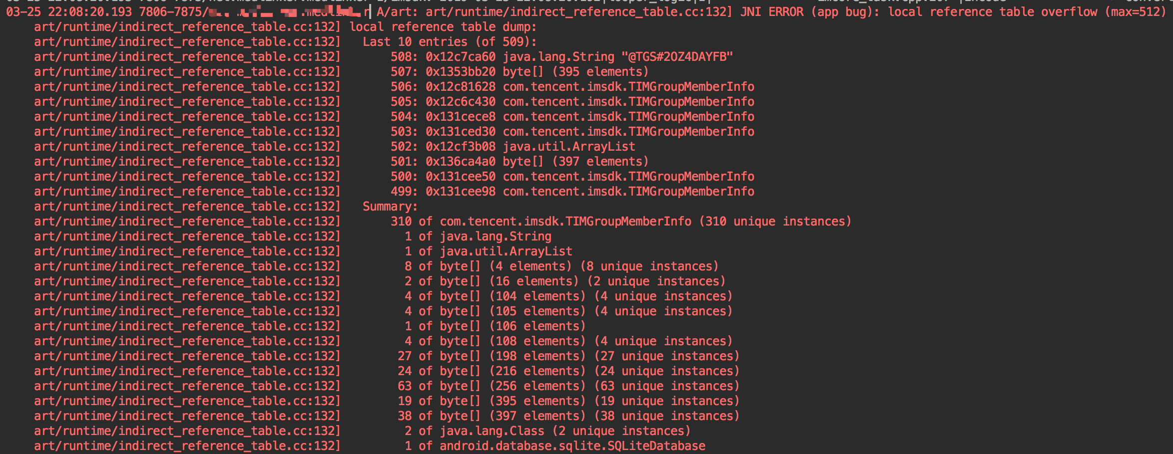 Jni Error App Bug Local Reference Table Overflow Max512 · Issue