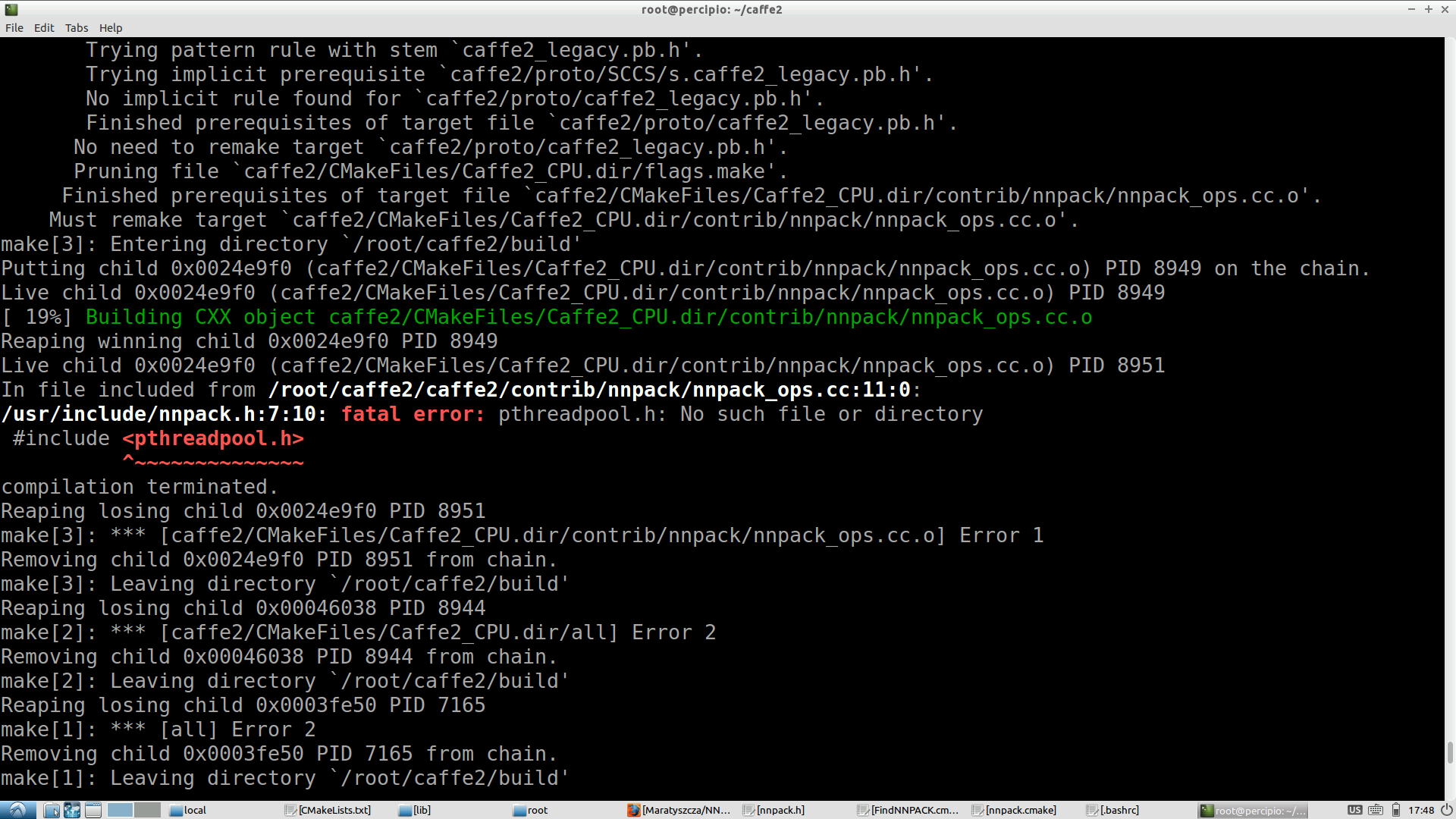 buid error--pthreadpool.h cannot find for caffe2 · Issue #95 · Maratyszcza/NNPACK · GitHub