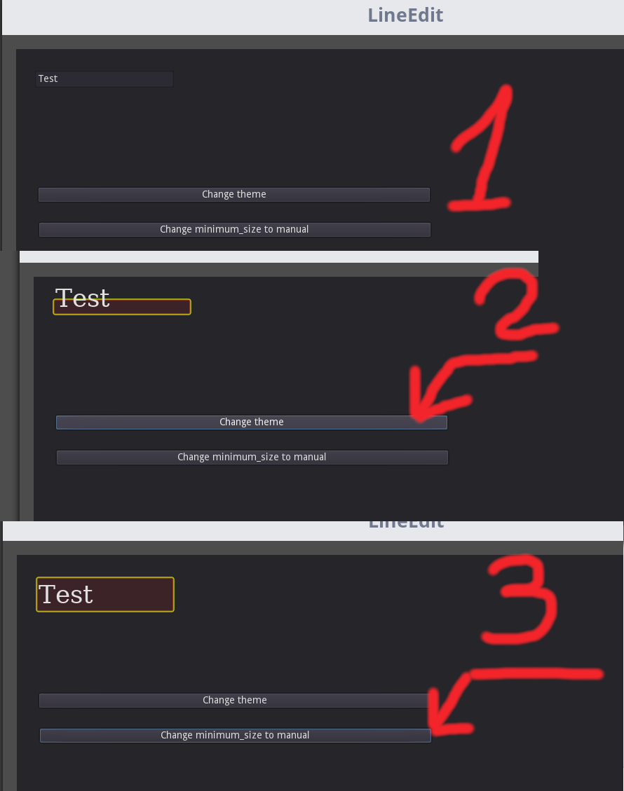 When changing the theme LineEdit incorrectly determines the size · Issue #29816 · godotengine ...