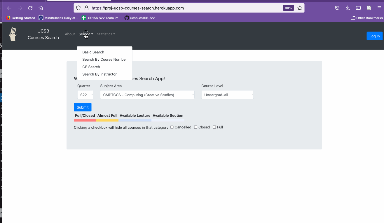 New Search: Course Over Time · Issue #16 · ucsb-cs156-f22/f22-courses-issues · GitHub