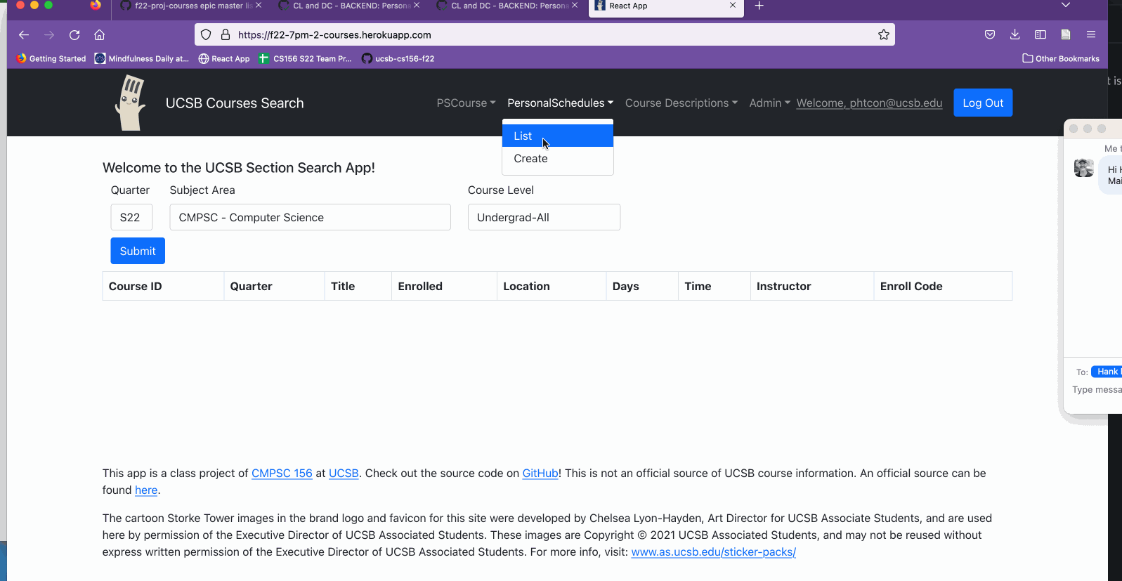Frontend: Add Edit form/page for PersonalSchedule · Issue #24 · ucsb-cs156-f22/f22-courses ...