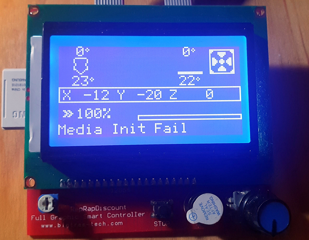 [BUG] MEDIA INIT FAIL · Issue #24127 · MarlinFirmware/Marlin · GitHub
