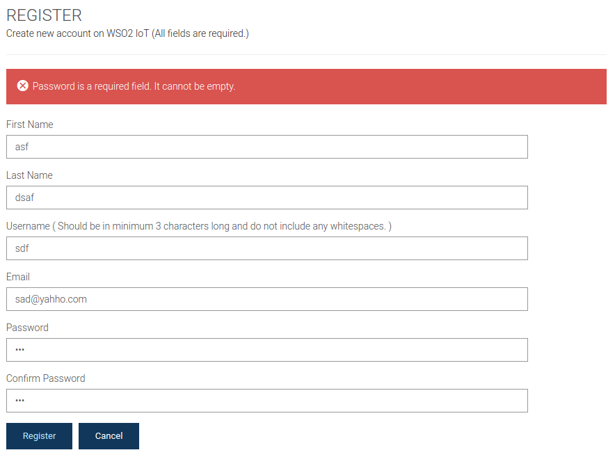 [UI] - User registration invalid password length validation message ...