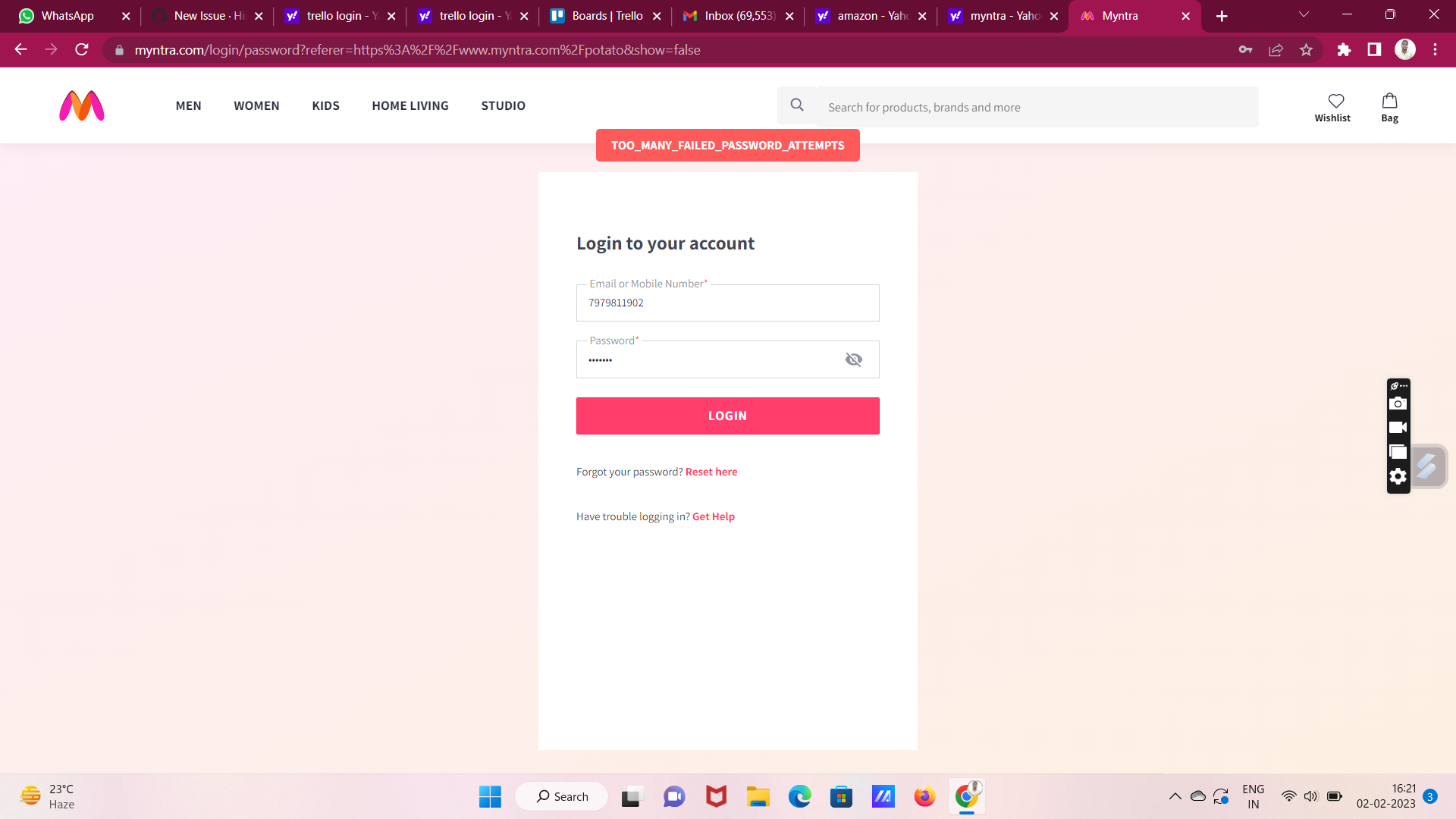 Login Error in Myntra. · Issue #12 · Him104/codepanda_2pmbatch · GitHub