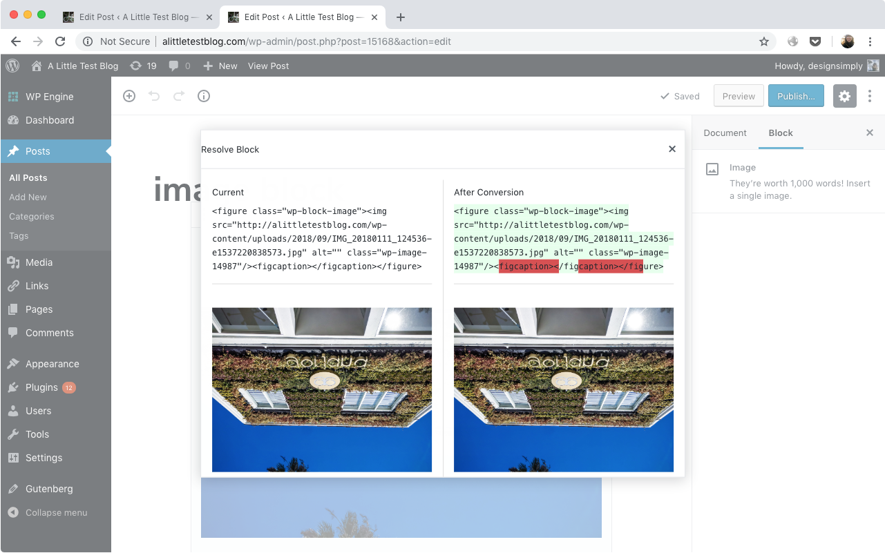 Image block needs to be resolved after first time save · Issue #10515 · WordPress/gutenberg · GitHub