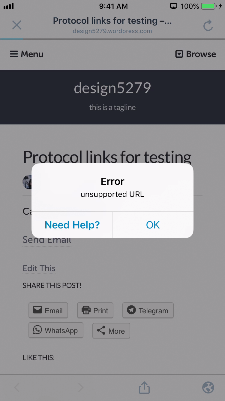 Webviews: tapping `tel:` or `mailto:` protocol links in a webview results in an "unsupported URL ...