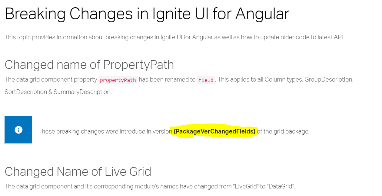 'PackageVerChangedFields' is visible in the breaking-changes Angular topic content · Issue #13 ...