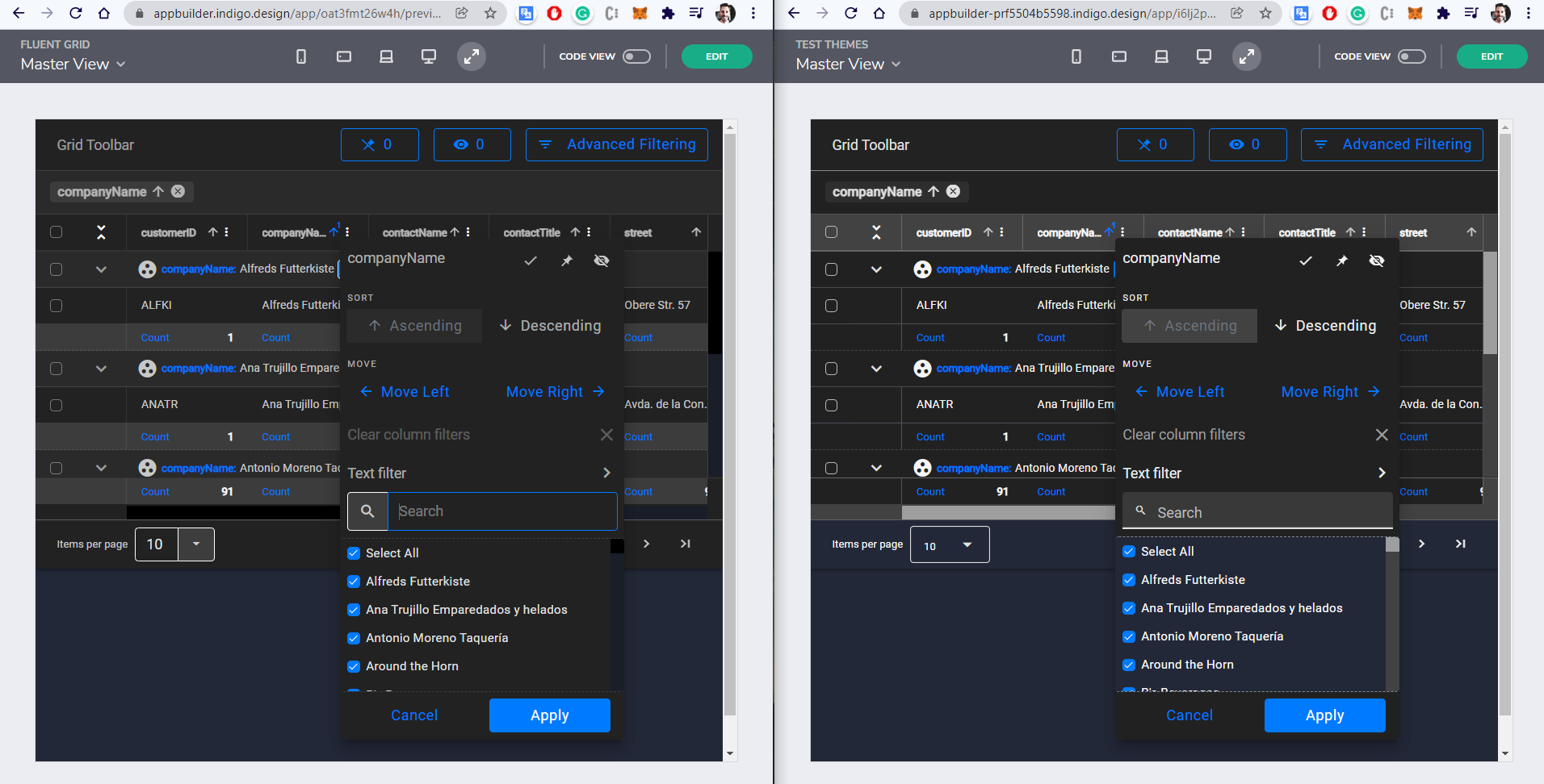 Visual discrepancy of version 13 themes compared to version 12 · Issue #10659 · IgniteUI ...