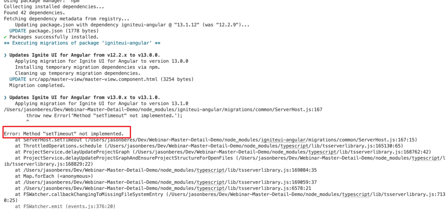 Method setTimeout is not implemented Error during ng update · Issue #11512 · IgniteUI/igniteui ...