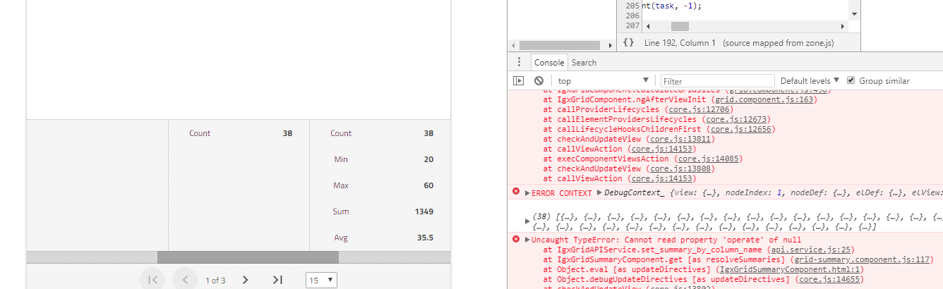 Cannot read property "operate" of null error is thrown when summaries are added · Issue #848 ...