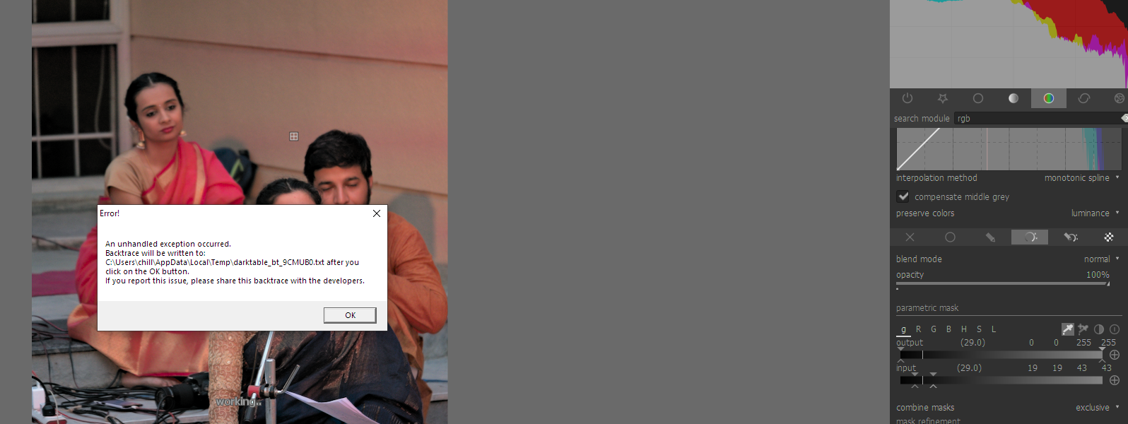 Darktable Crash while using ColorZone with exception log · Issue #2808 · darktable-org/darktable ...