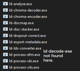 ld-decode.exe not found in Windows · Issue #55 · oyvindln/vhs-decode ...