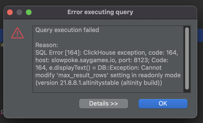 Turn off error popup · dbeaver · Discussion #17450 · GitHub