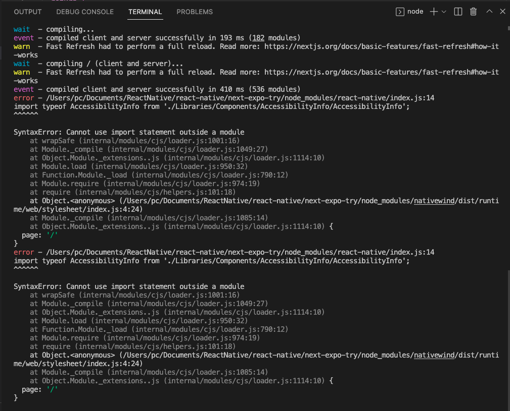Cannot use import statement outside a module · Issue #348 · nativewind/nativewind · GitHub