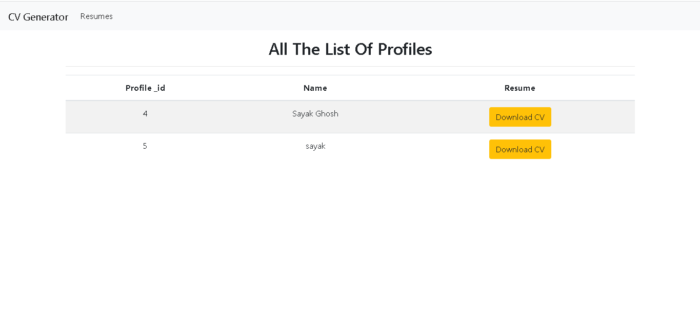 GitHub - sayakghosh06/CVGeneratorApp