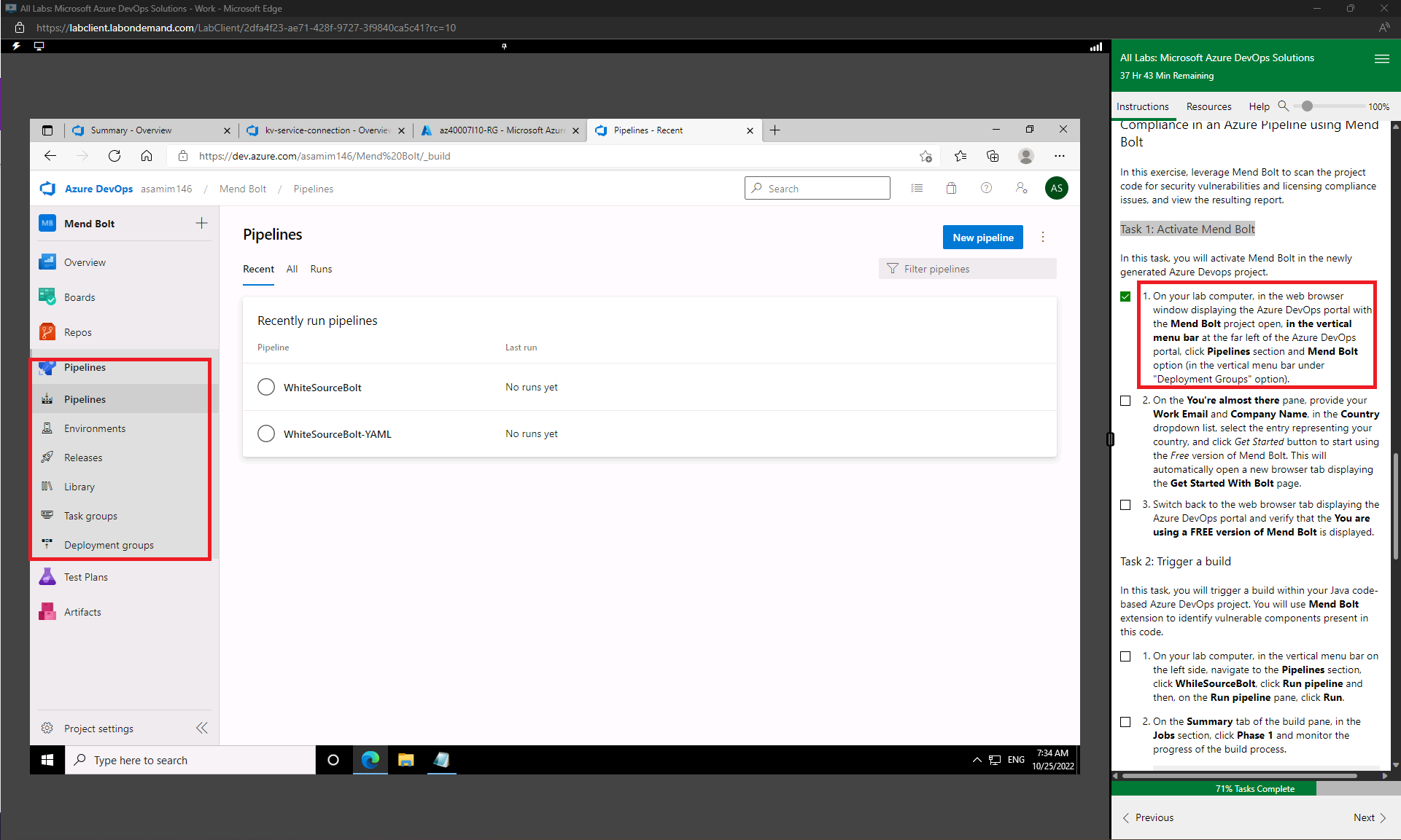 M00-LAB15: An error message was found while running the pipeline ...