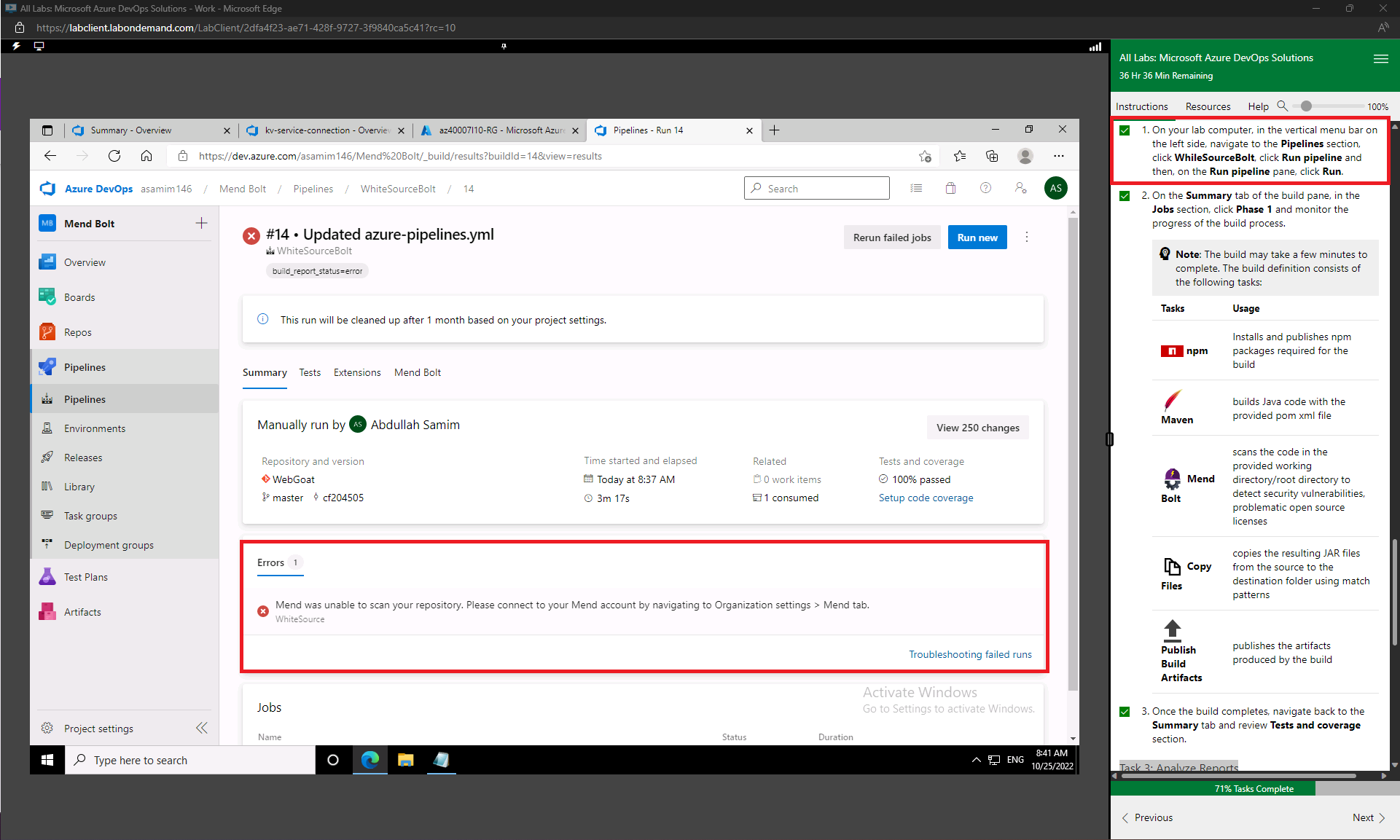 M00-LAB15: An error message was found while running the pipeline. · Issue #309 ...