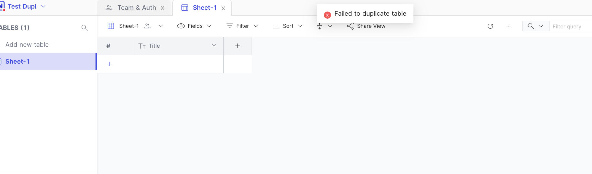 🐛 Bug: Failure to duplicate project/table · Issue #5788 · nocodb/nocodb · GitHub