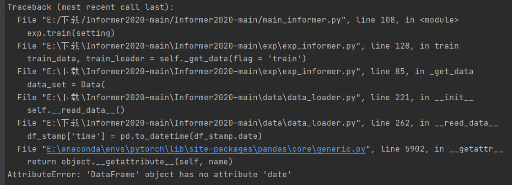 数据集报错问题 · Issue #449 · zhouhaoyi/Informer2020 · GitHub