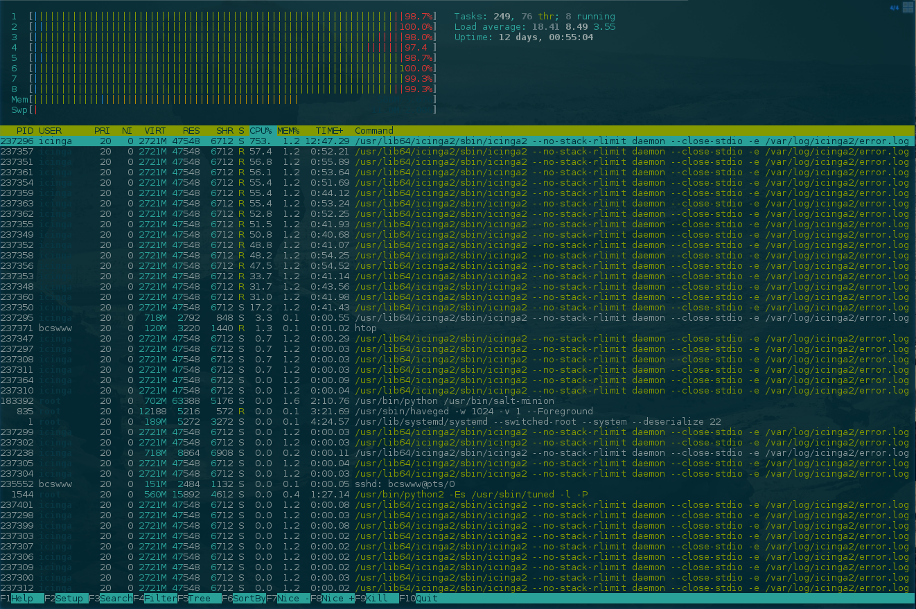 icinga2 failes after start as result of high load · Issue #7549 ...