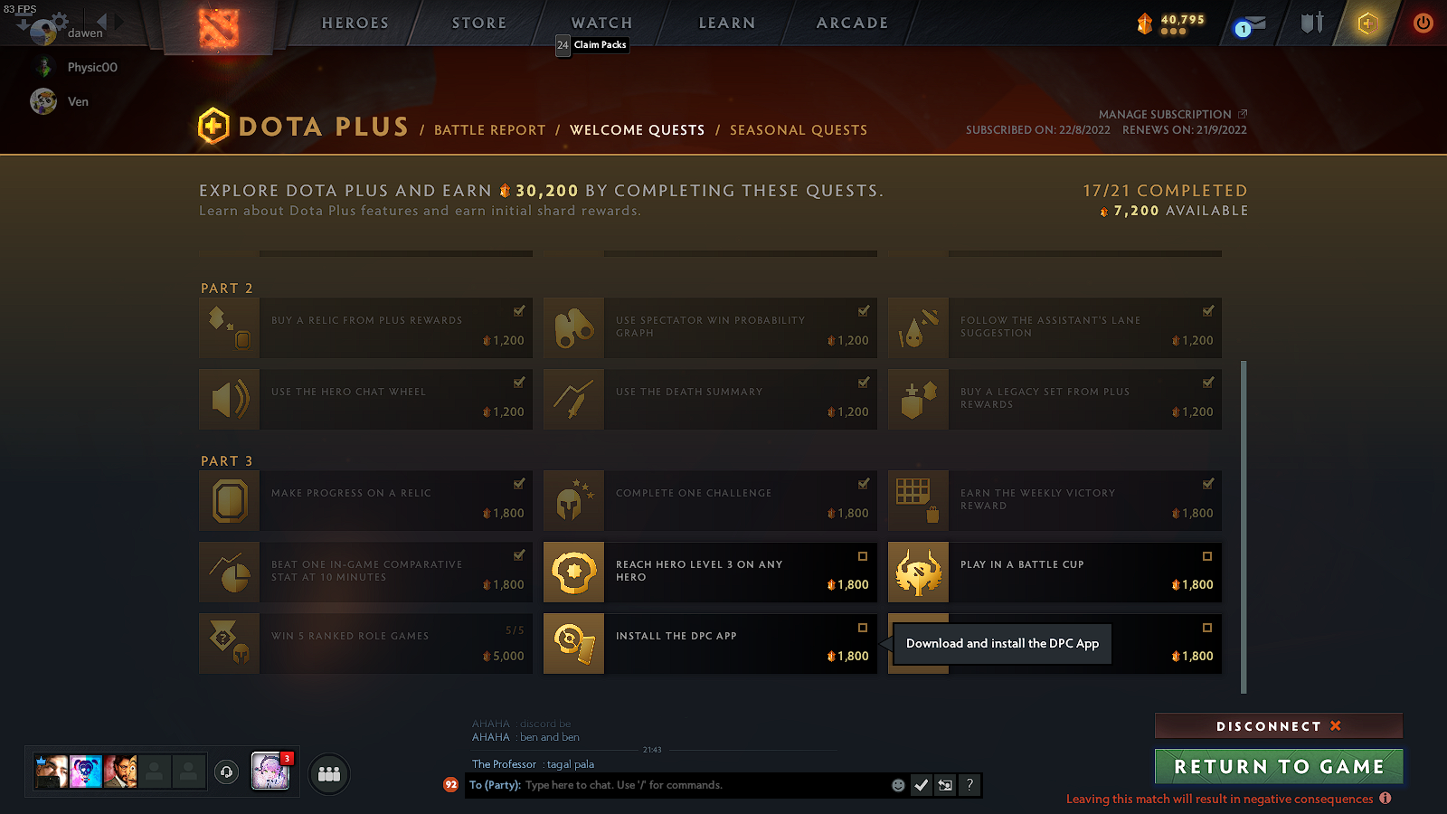 My welcome quest at dota plus "install the dpc app" still not finish · Issue #2299 ...