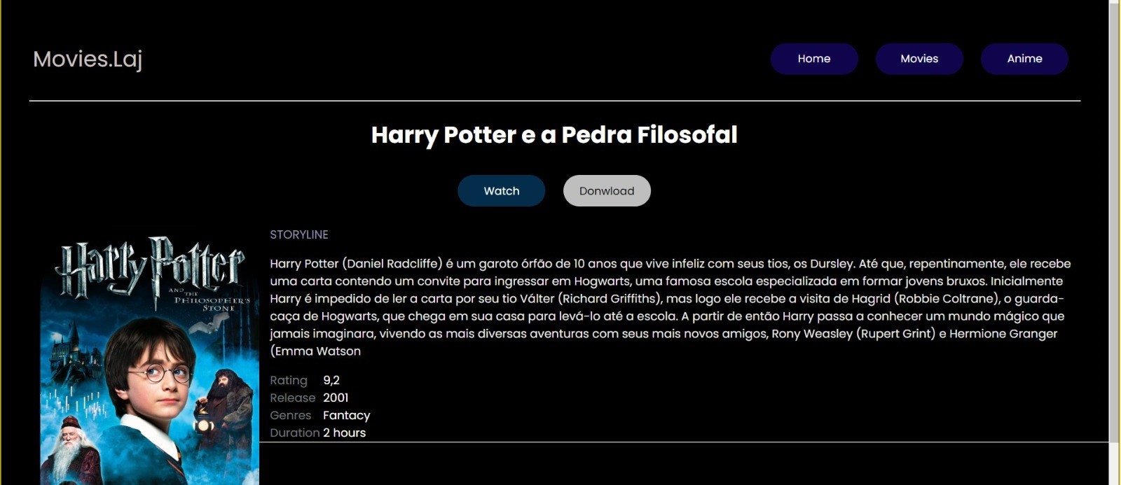 GitHub - larijek/harrypotter: Sou PotterHead assumida, decidi fazer esse Layout sobre o filme ...