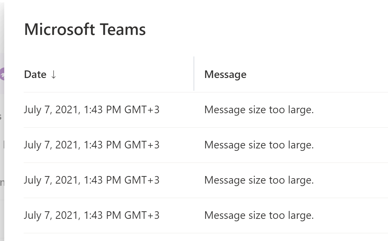 Message size is too large error · Issue #121 · OfficeDev/microsoft ...