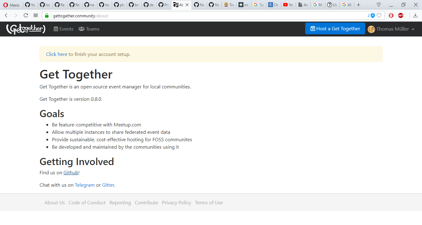 can't complete acount setup · Issue #175 · GetTogetherComm/GetTogether · GitHub