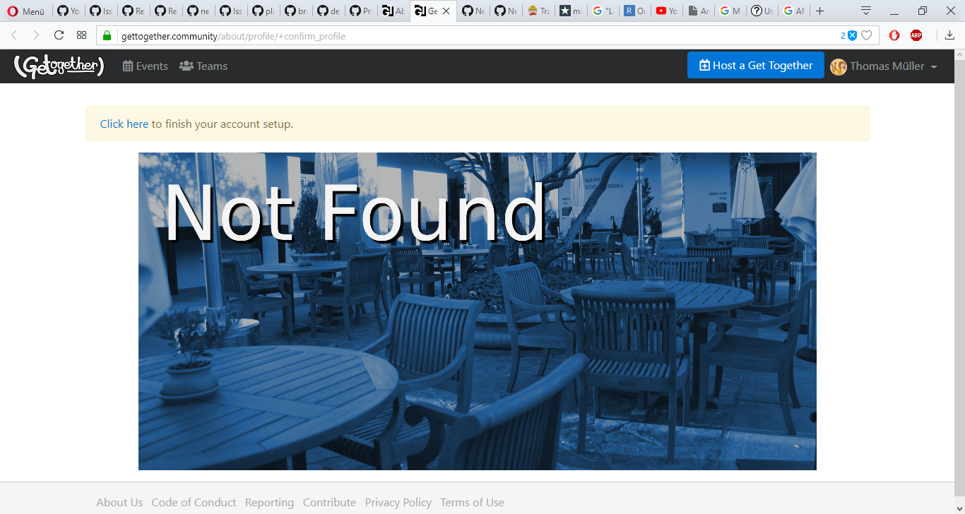 can't complete acount setup · Issue #175 · GetTogetherComm/GetTogether · GitHub