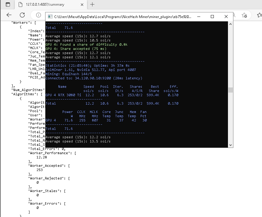 Api not showing rejected shares · Issue #1772 · Lolliedieb/lolMiner-releases · GitHub