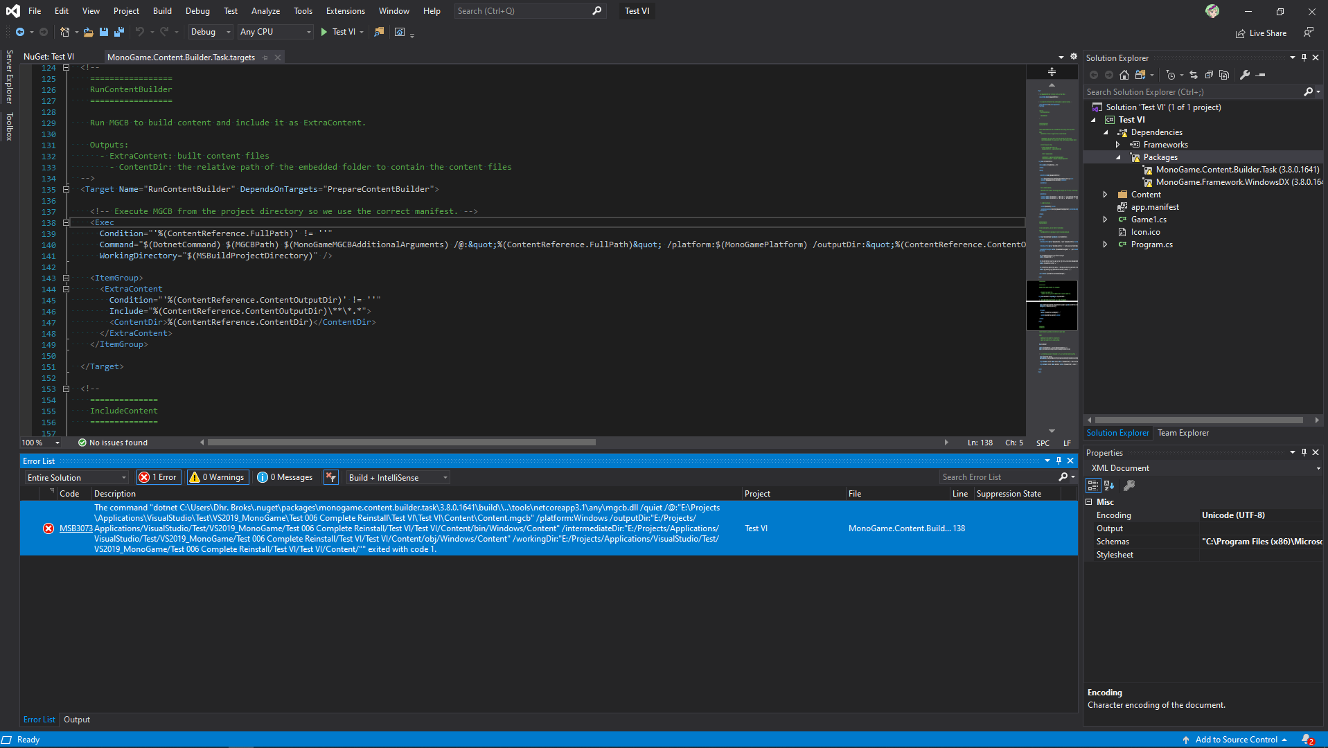 Just Running The Template Causes Nuget Exited With Code 1 · Issue 7317 · Monogamemonogame · Github