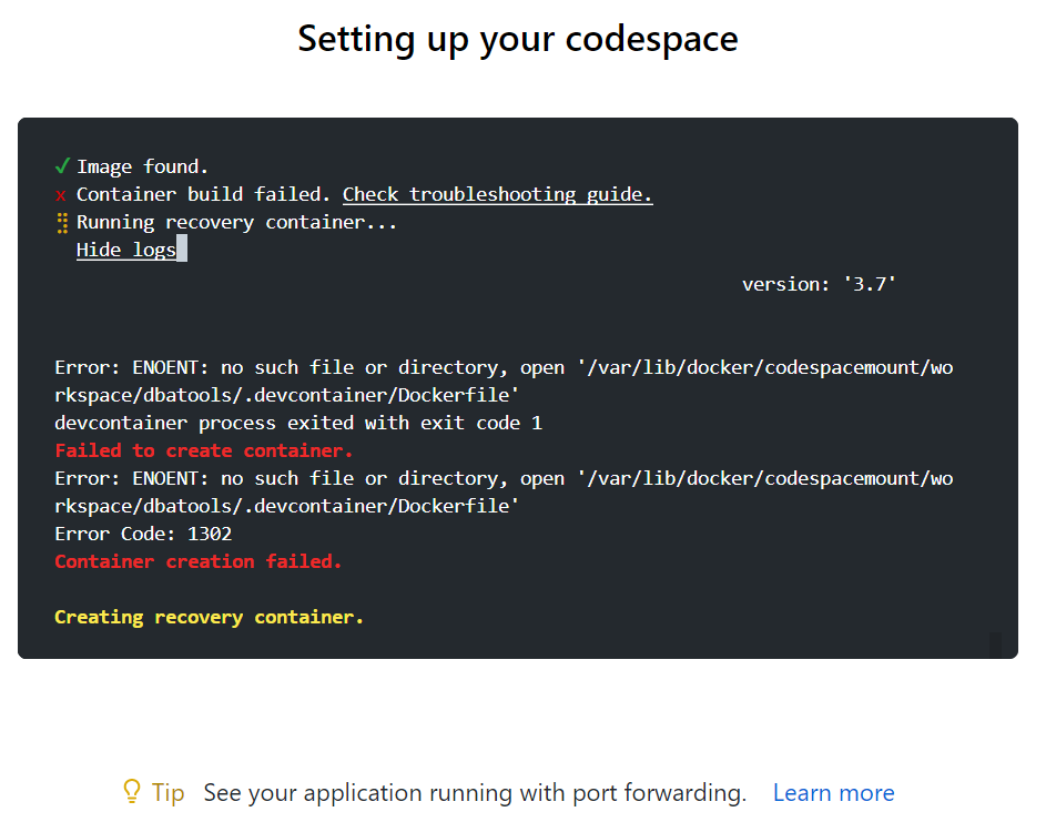 Devcontainer Errors When Building The Image For Codespaces · Issue 8824 · Dataplatdbatools