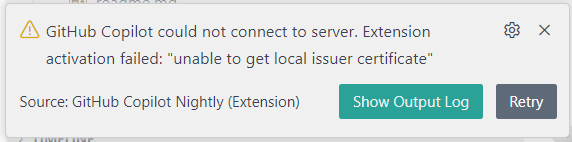 Extension activation failed unable to get local issuer certificate · Issue #128 · microsoft ...
