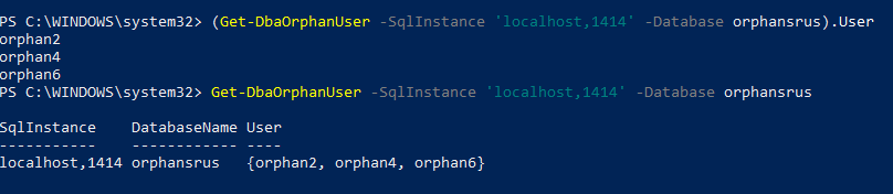 Get-DbaOrphanUser only returns a single row per database · Issue #3573 · dataplat/dbatools · GitHub