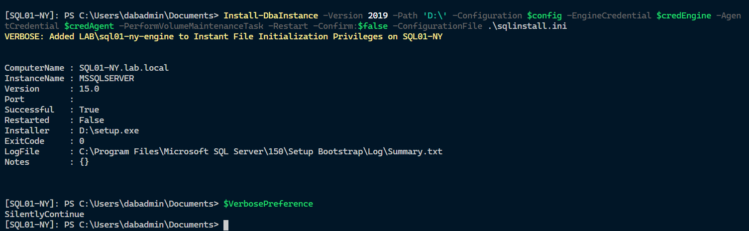 [Bug] Set-DbaPrivilege showing verbose message · Issue #6330 · dataplat/dbatools · GitHub
