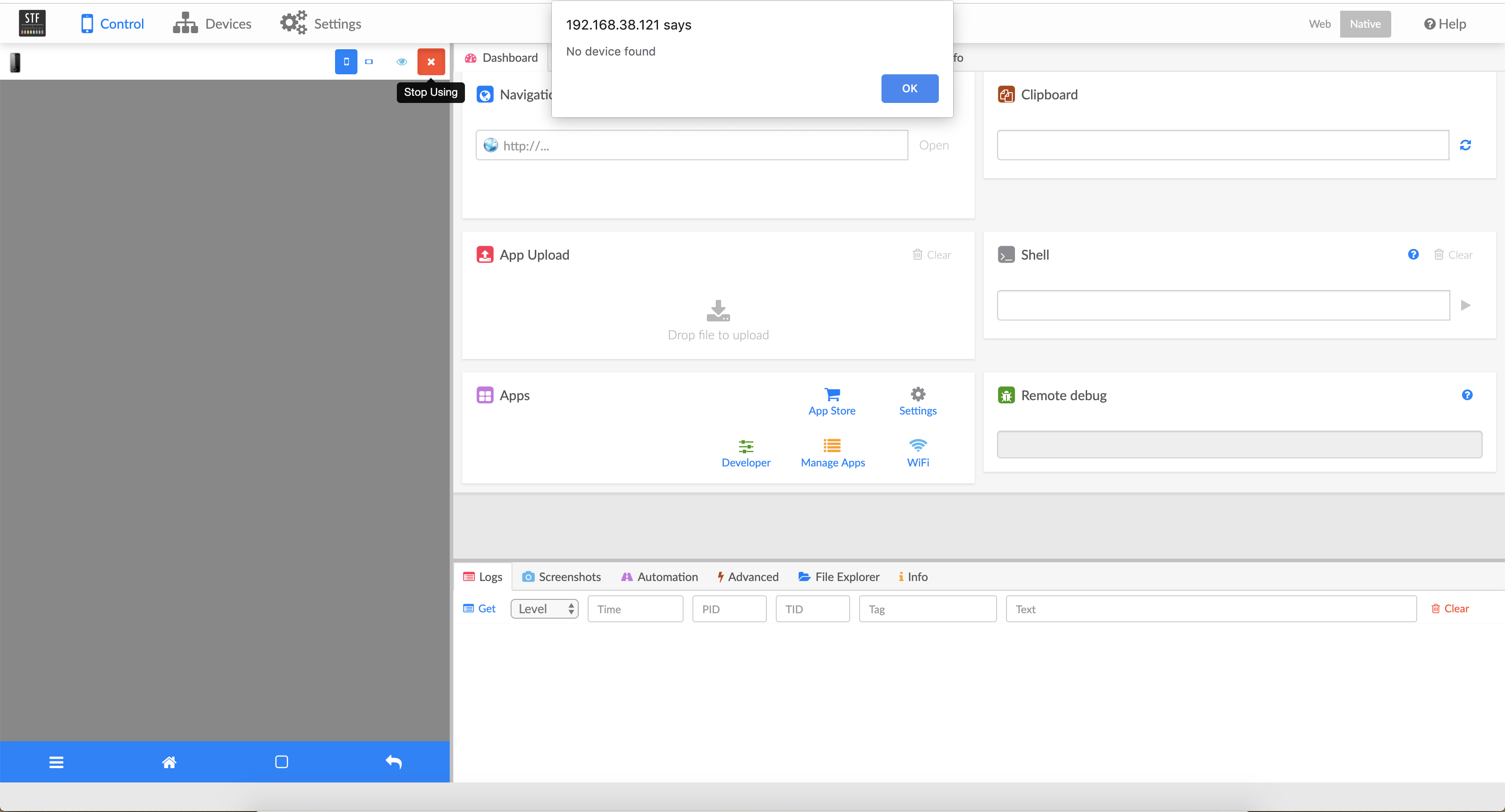 grey screen no device found · Issue #1068 · openstf/stf · GitHub