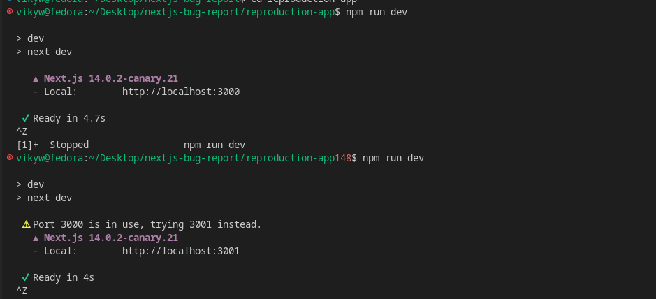 nextjs keep occupying / listening to port even after being stopped · Issue #58184 · vercel/next ...