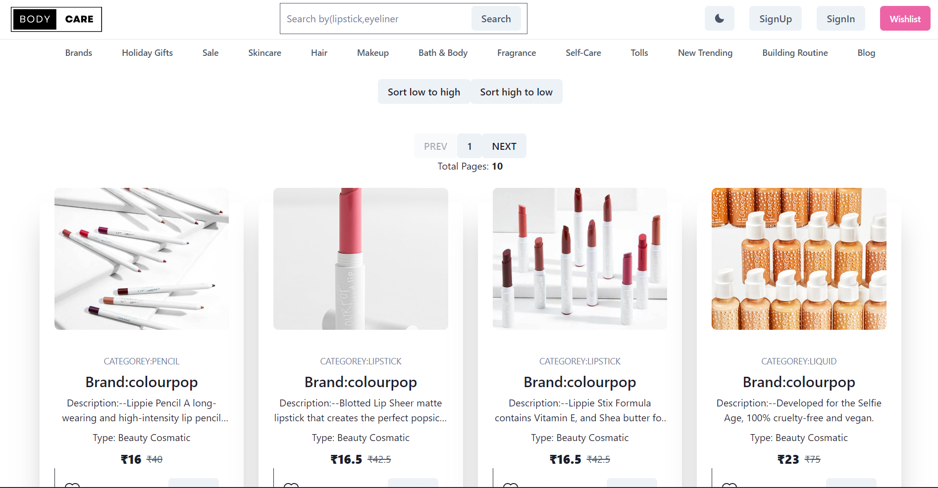 GitHub - sujjwal21/Bodycare: clone of skincare using React (C_w project _Unit_4) -It is cosmetic ...