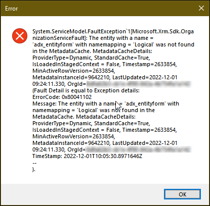 Receive error when trying to launch Portal - Entity Form Cloner · Issue ...
