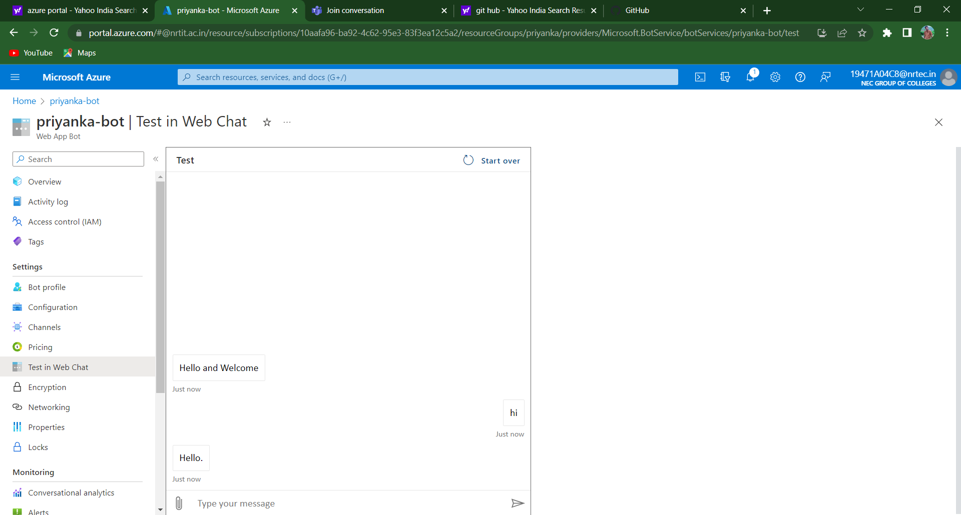 GitHub - 02priyanka2000/caht-bot: https://teams.microsoft.com/l/chat/0/0?users=28:3b150214-0e20 ...