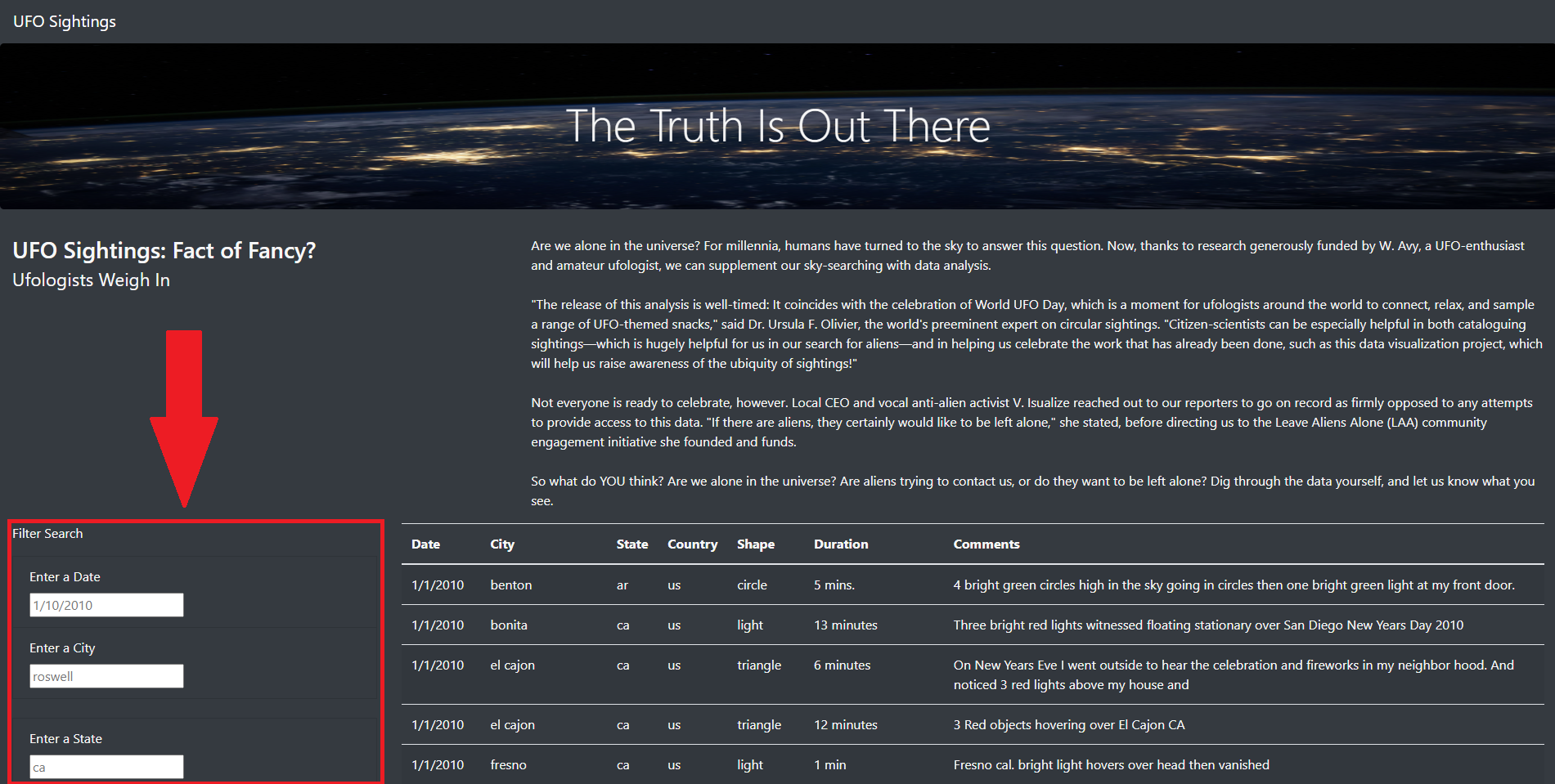 GitHub - KalebGordon/UFO-Sighting-Analysis