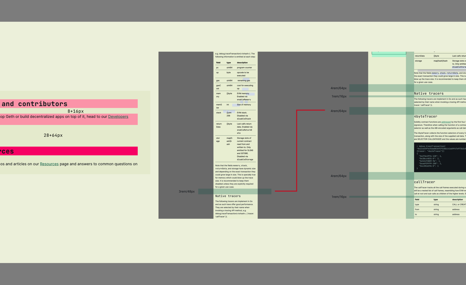 [UI bug] - Too much spacing between markdowns sections on developer docs · Issue #83 · ethereum ...