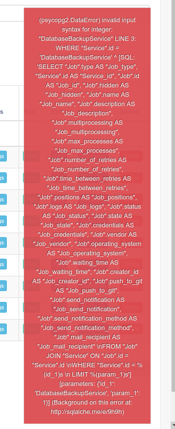 Error Invalid Input Syntax For Integer Databasebackupservice · Issue 126 · Enms Automation 9276