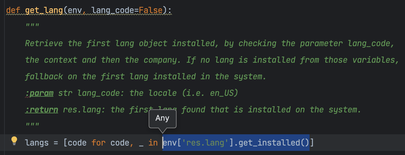 Infer return type of methods decorated with Odoo decorators · Issue #176 · odoo-ide/pycharm-odoo ...