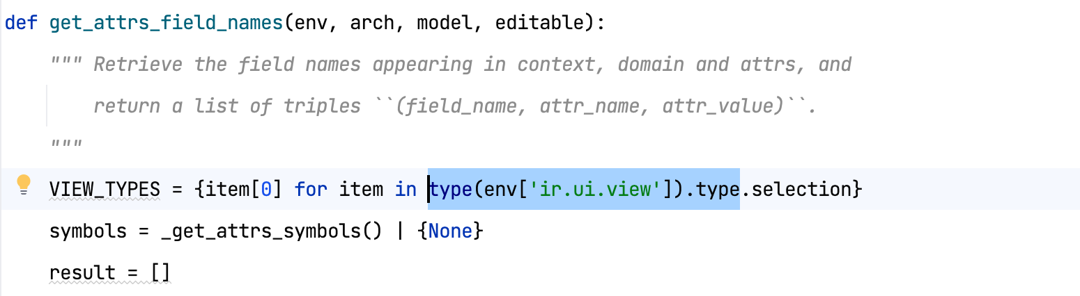 Incorrect type inference for field definition · Issue #222 · odoo-ide/pycharm-odoo · GitHub