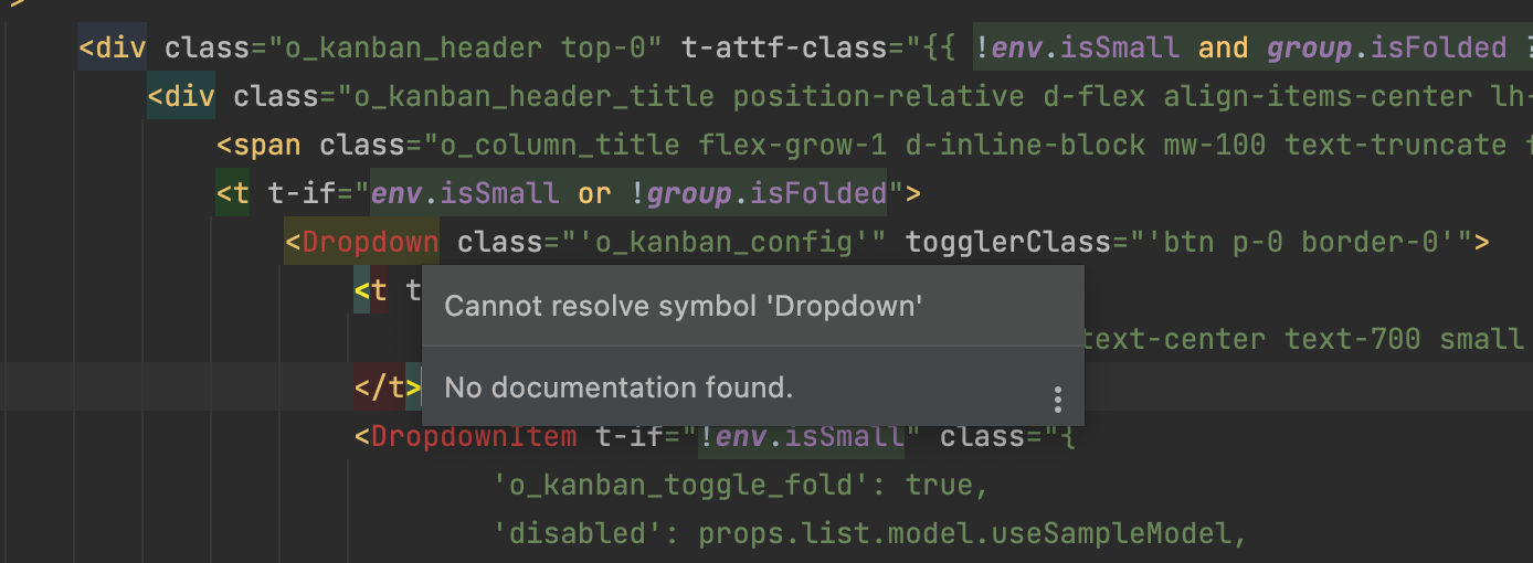 Unresolved Owl Component References In Xml After Enabling Javascript Tooling · Issue 273 · Odoo