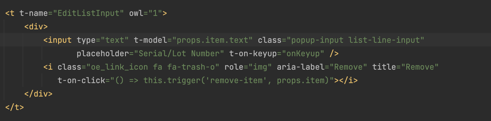 Highlight JS expression for t-model QWeb OWL directive · Issue #302 · odoo-ide/pycharm-odoo · GitHub
