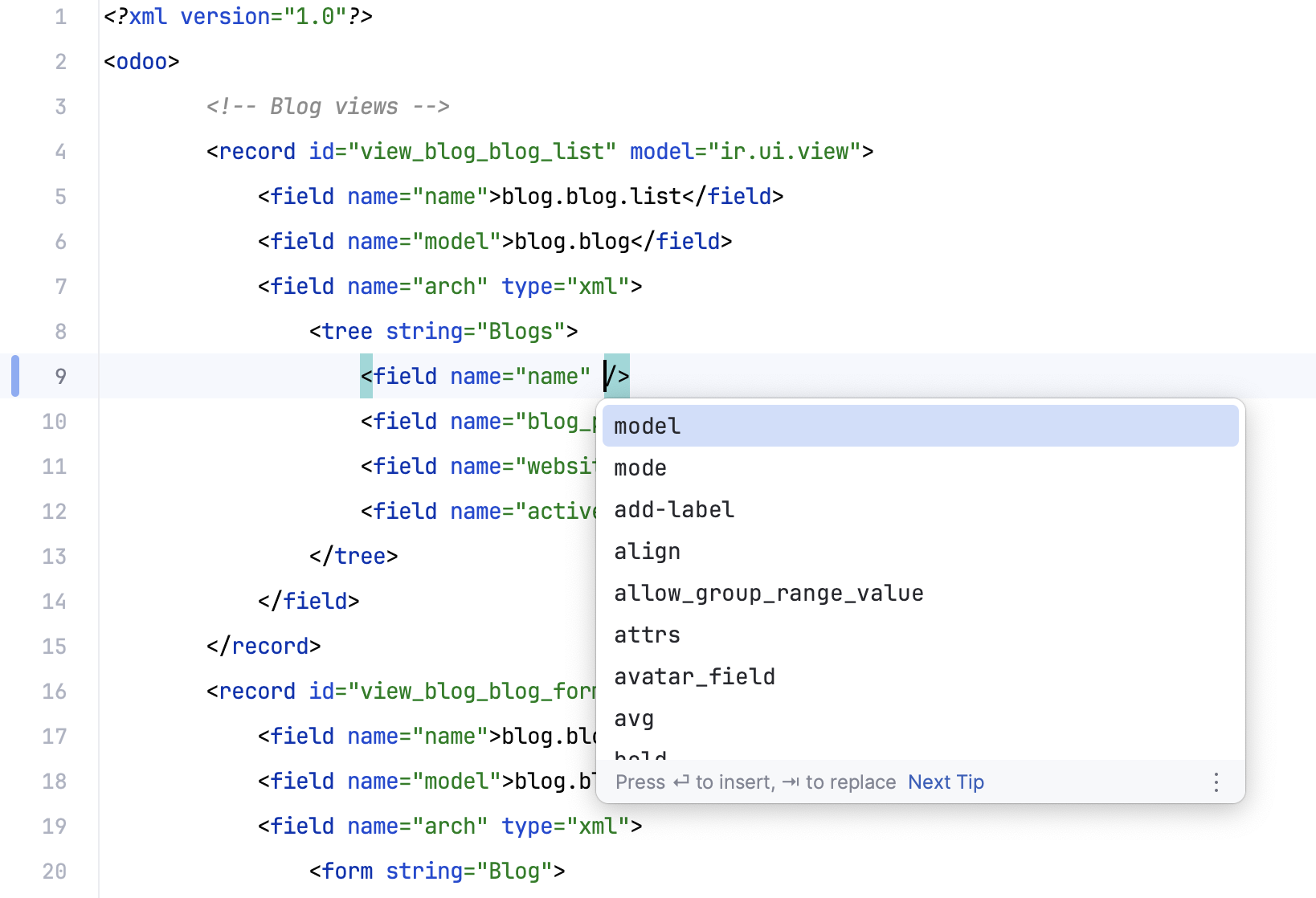 Inconsistent XML tag/attribute completion icons · Issue #312 · odoo-ide ...