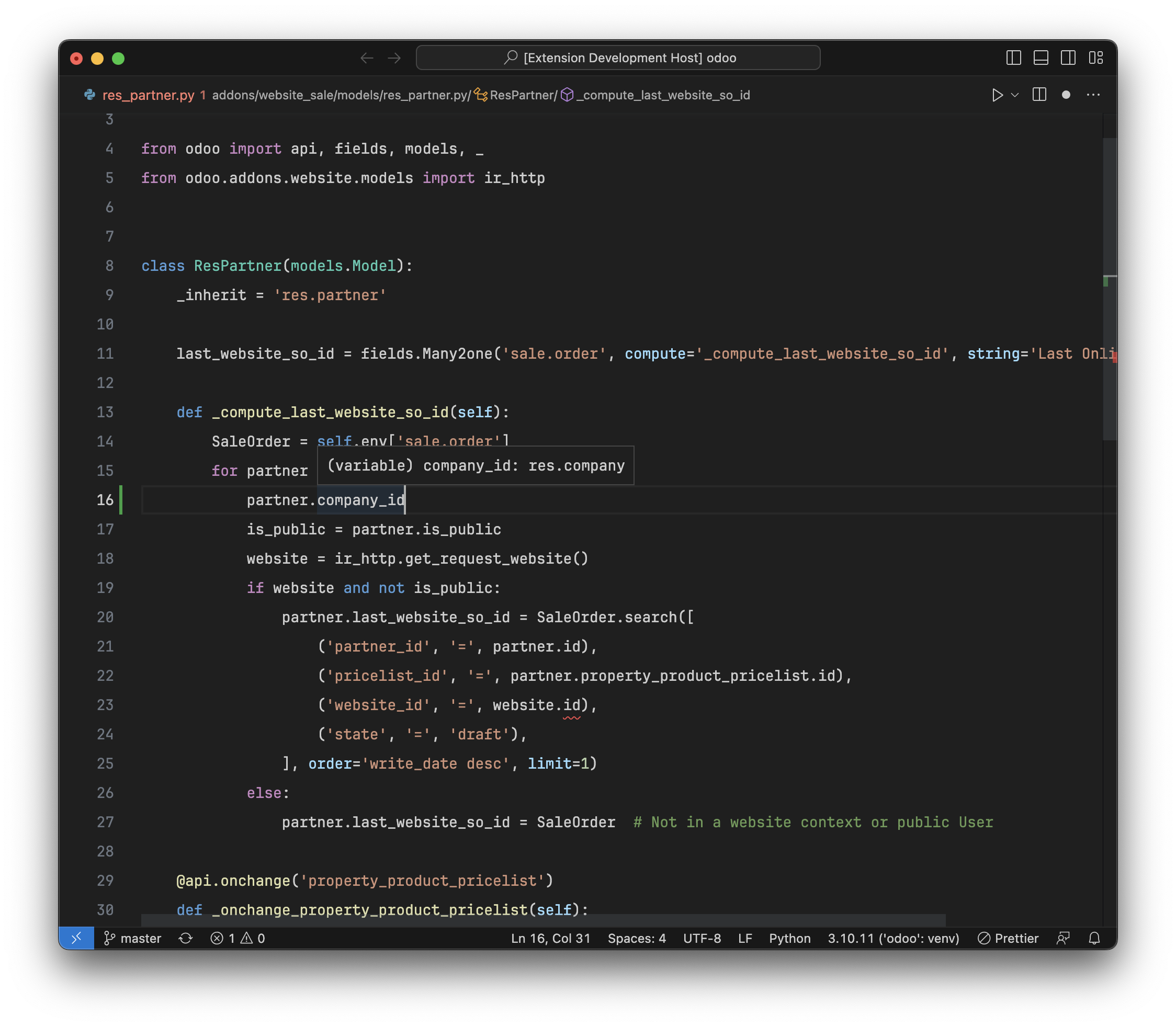 Add Type Inference For Relational Fields · Issue 13 · Odoo Idevscode Odoo · Github